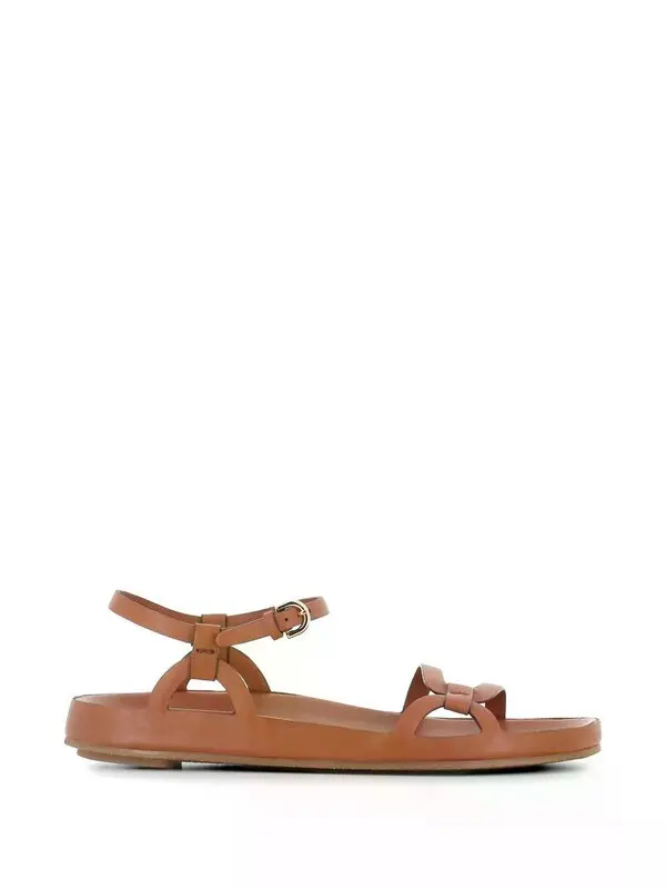 DEL CARLO Leather Sandals - Brown
