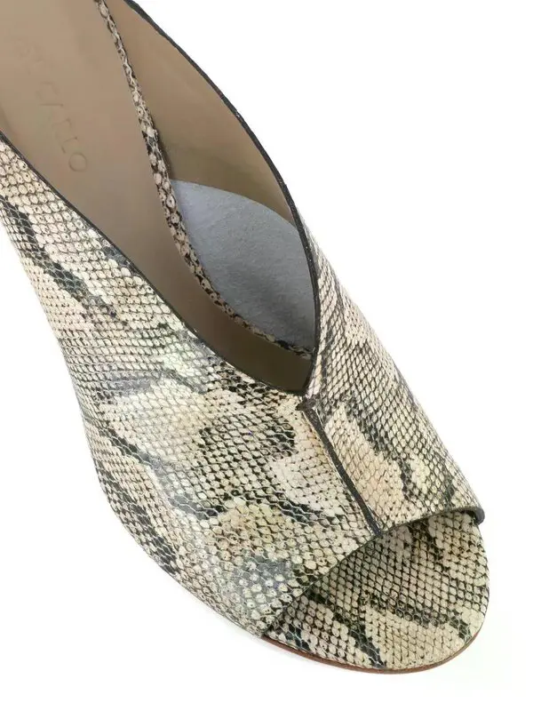 DEL CARLO Snake-print Open Toe Sandals