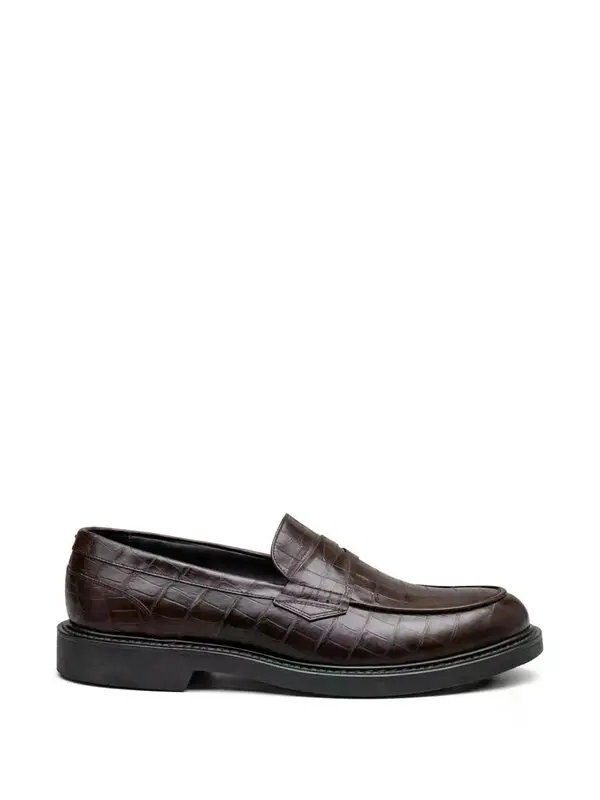 Canali Embossed-pattern Loafers