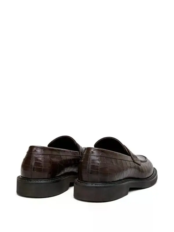 Canali Embossed-pattern Loafers