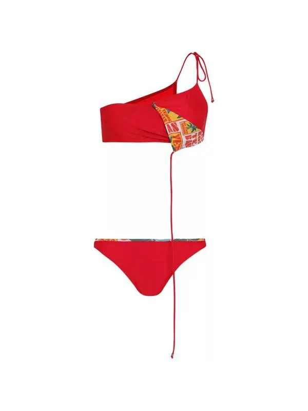 AMIR SLAMA One-shoulder Bikini - Red