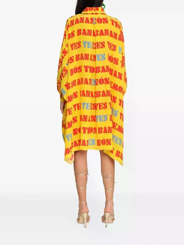 AMIR SLAMA Belted Printed Mini Shirt Dress