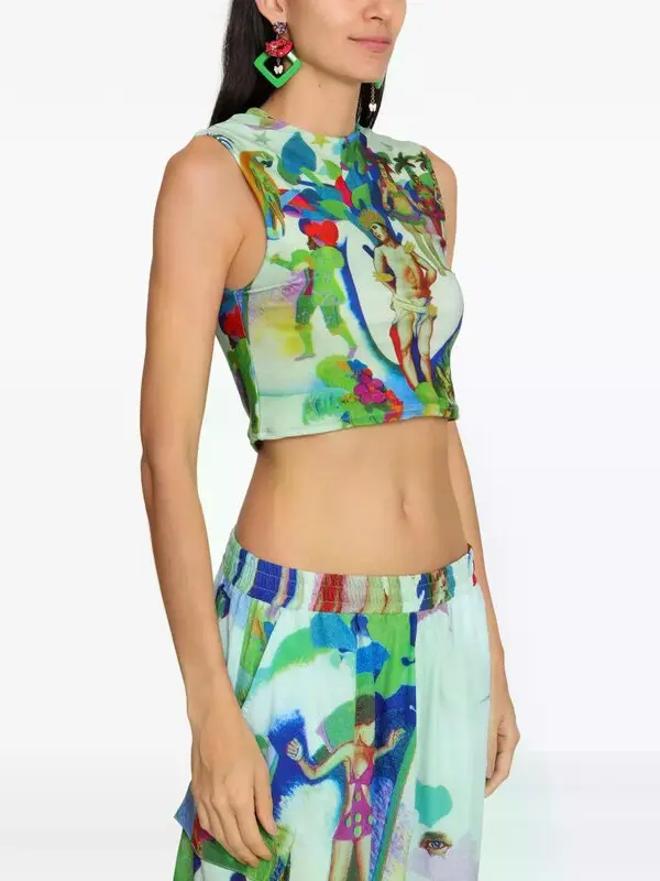 AMIR SLAMA Sleeveless Printed Top