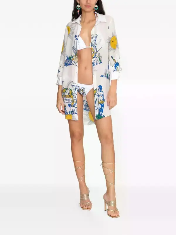 AMIR SLAMA Printed Mini Shirt Dress
