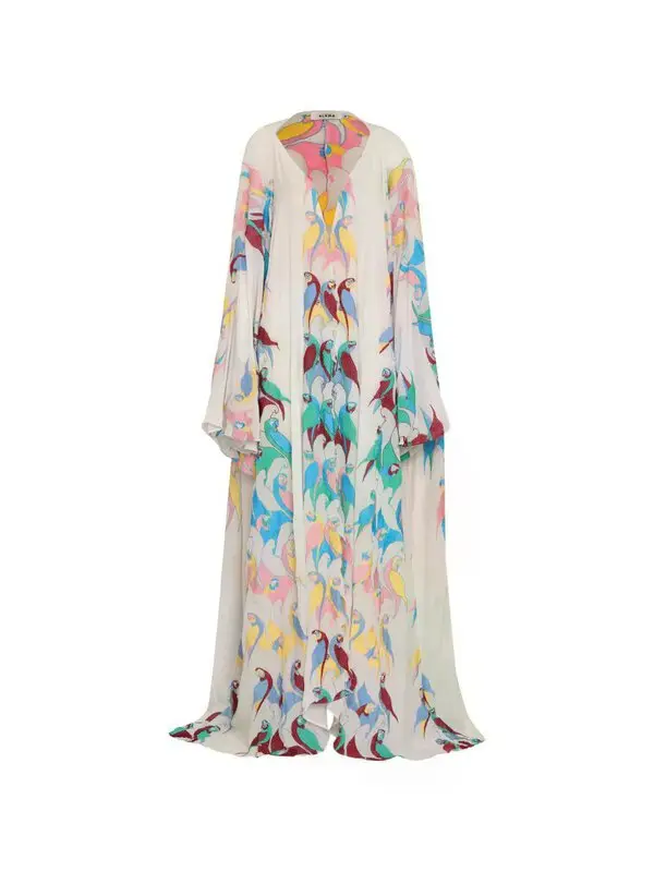 AMIR SLAMA Parrot-print Maxi Dress