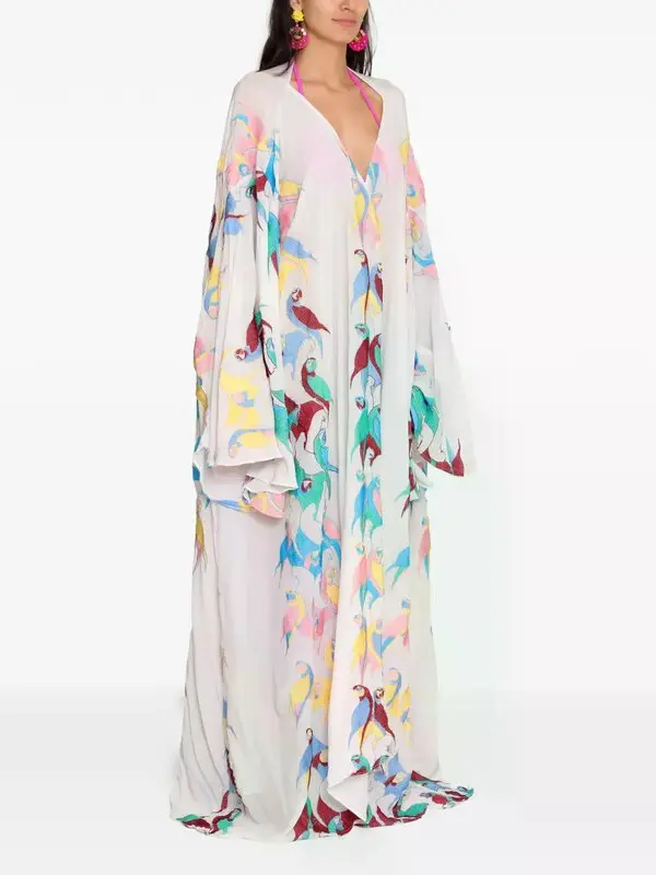 AMIR SLAMA Parrot-print Maxi Dress