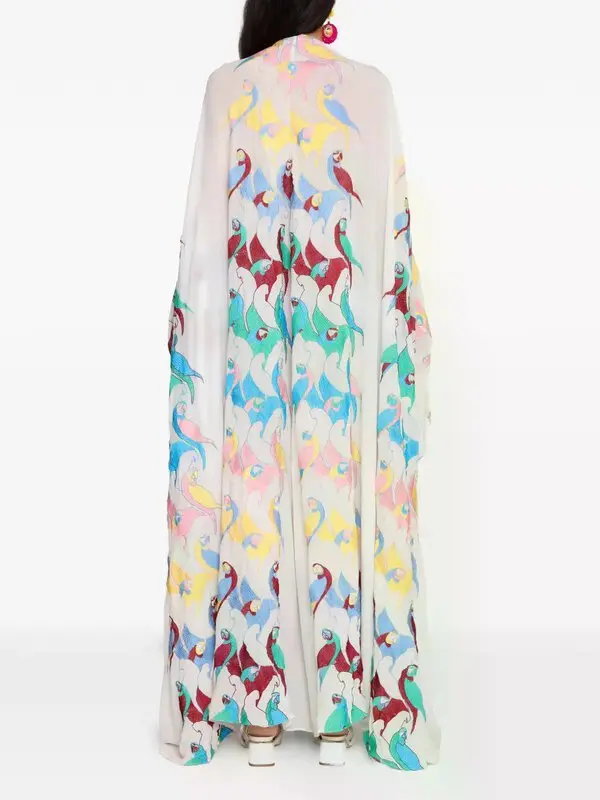 AMIR SLAMA Parrot-print Maxi Dress