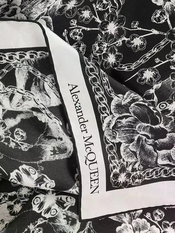 Alexander McQueen Floral Chain Silk Scarf