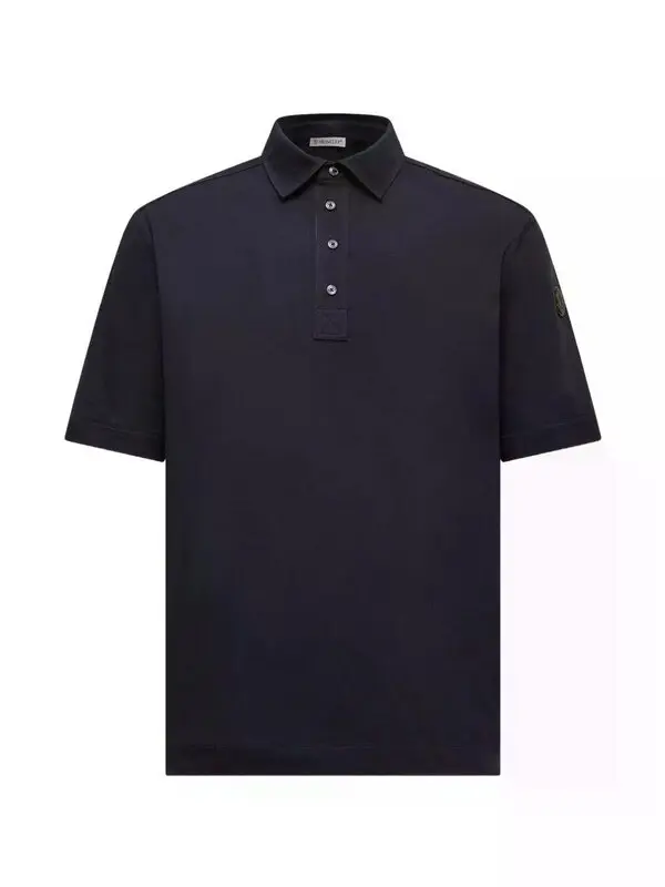 Moncler Button Short-sleeve Polo Shirt