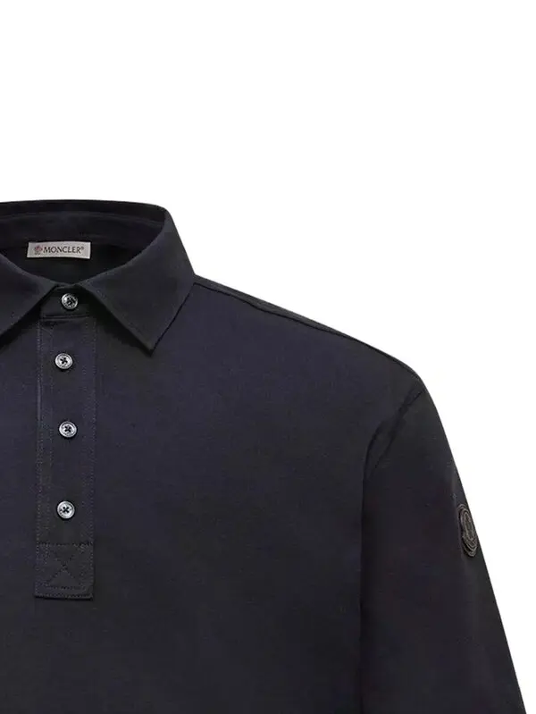 Moncler Button Short-sleeve Polo Shirt