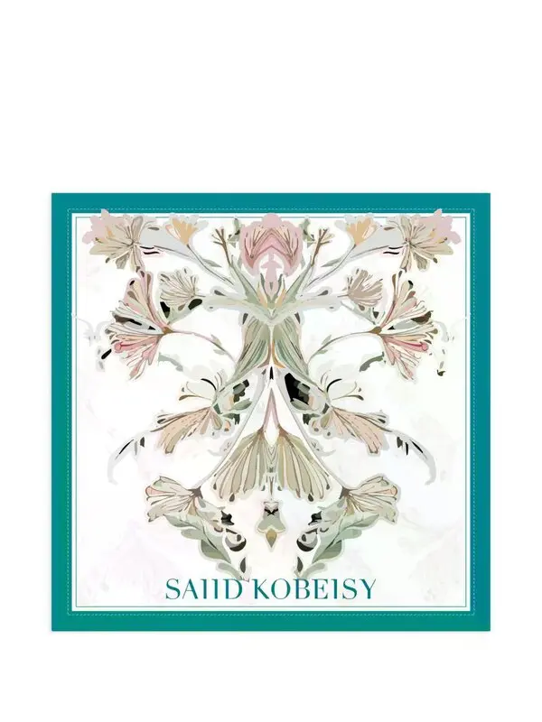 SAIID KOBEISY Medium Floral Scarf - White
