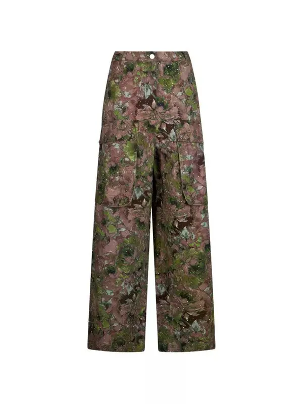Liu Jo Printed Cargo Pants - Brown