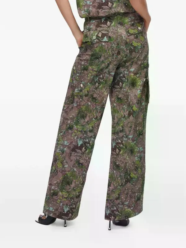 Liu Jo Printed Cargo Pants - Brown