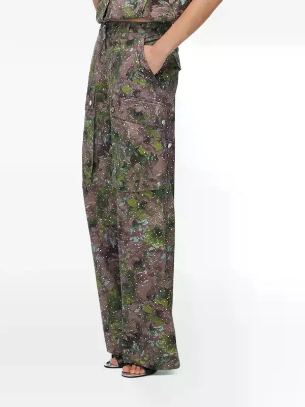 Liu Jo Printed Cargo Pants - Brown