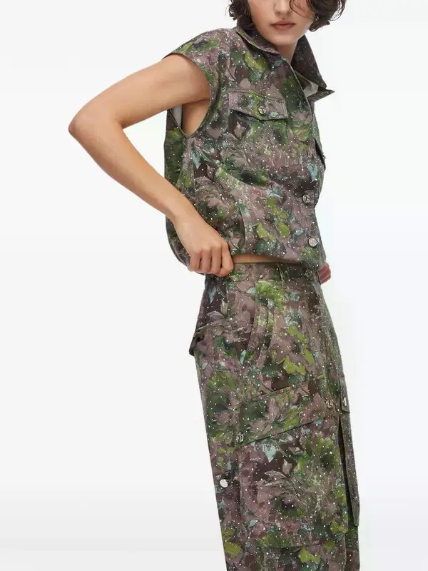 Liu Jo Printed Cargo Pants - Brown