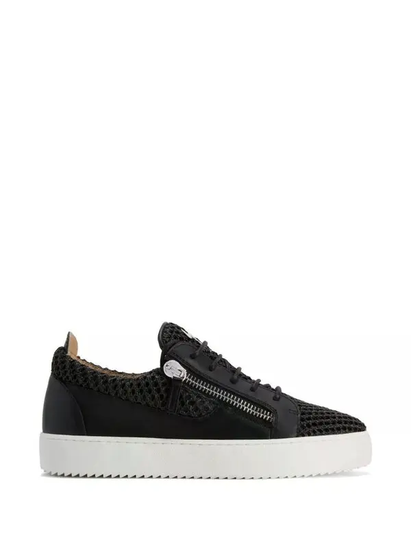 GIUSEPPE ZANOTTI Frankie Crochet Panelled Sneakers - Black