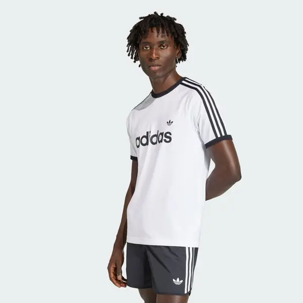 Adidas 3-stripes Slim Ringer Tee - White