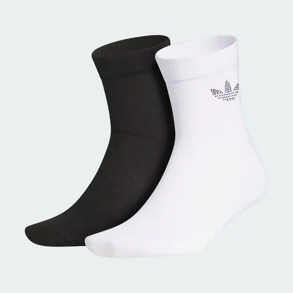 Adidas Originals Rhinestone 2-pack High Quarter - Black / Medium Grey Heather / White