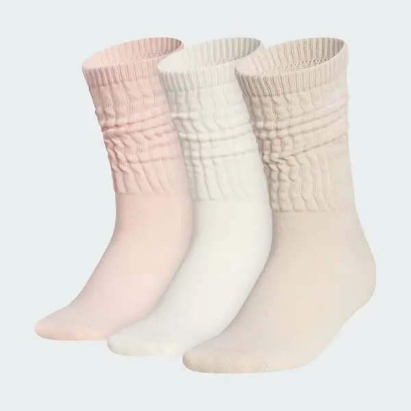 Adidas Athletic Scrunch Crew Socks 3-pack - Blush Pink / Wonder White / Crystal Linen