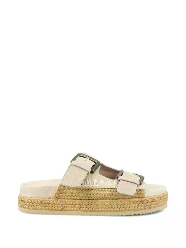 Mou Buckle Platform Sandals - Neutrals