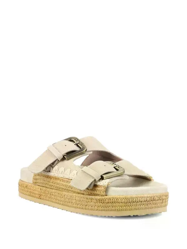 Mou Buckle Platform Sandals - Neutrals