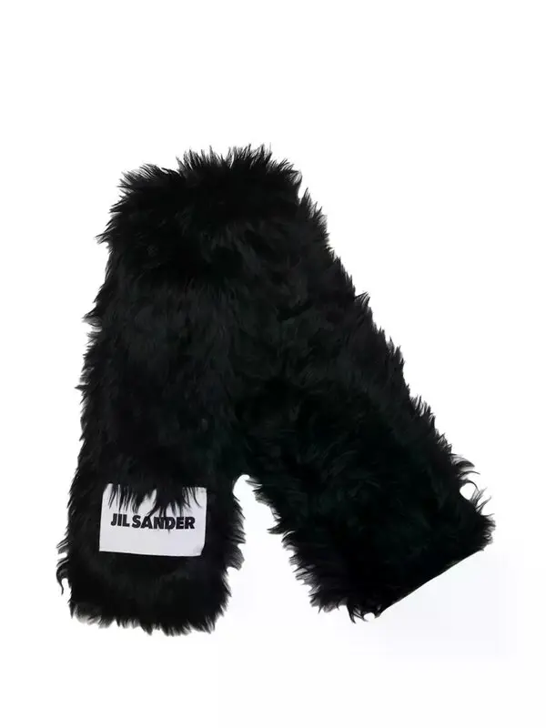 JIL SANDER Label Scarf - Black