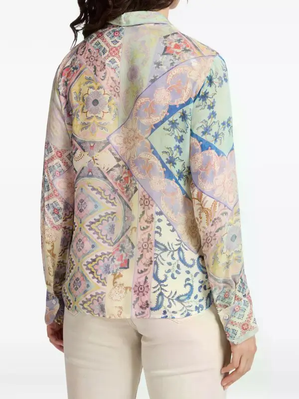 ELENA MIRÒ Floral Patchwork Shirt - Purple