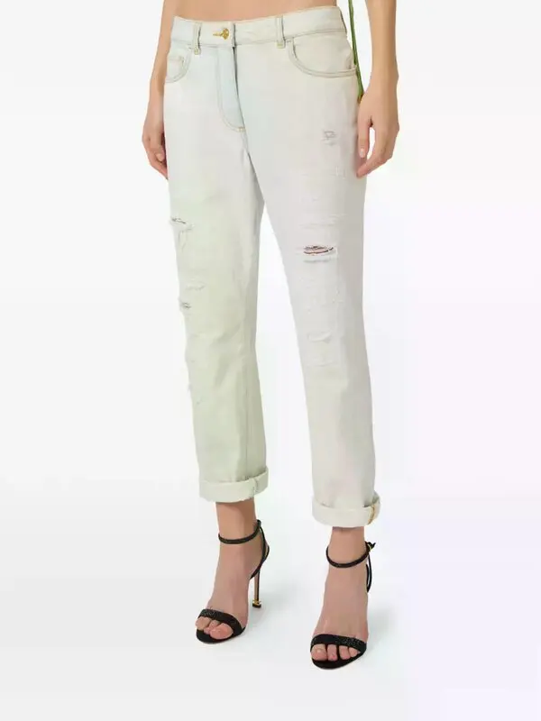 Elisabetta Franchi Denim Five-pocket Trousers - Neutrals