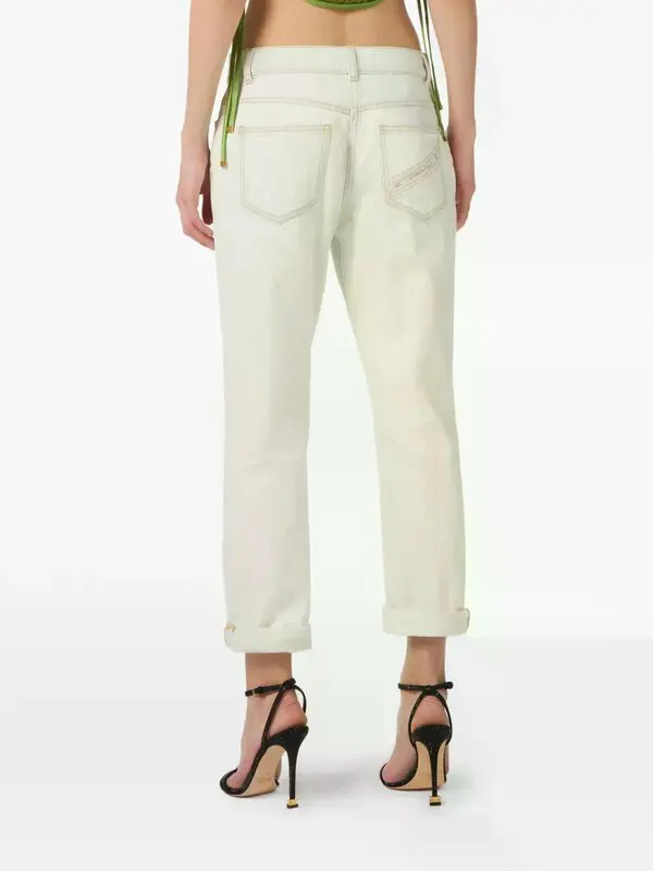 Elisabetta Franchi Denim Five-pocket Trousers - Neutrals