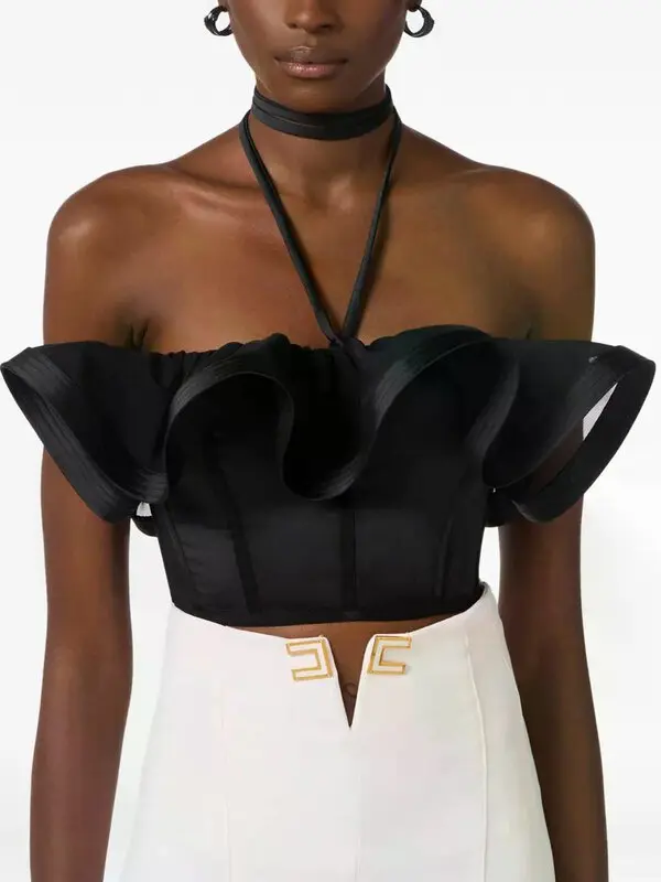 Elisabetta Franchi Ruffled Halterneck Top