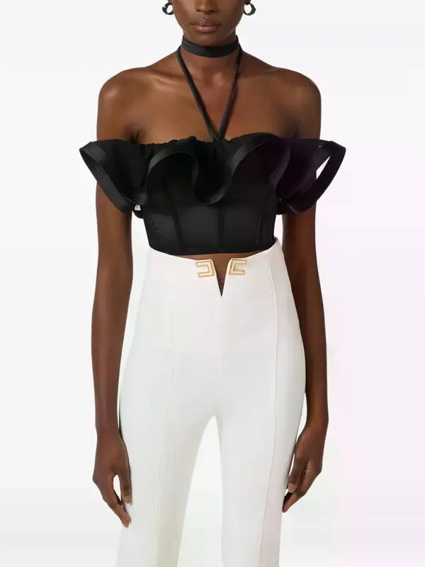 Elisabetta Franchi Ruffled Halterneck Top