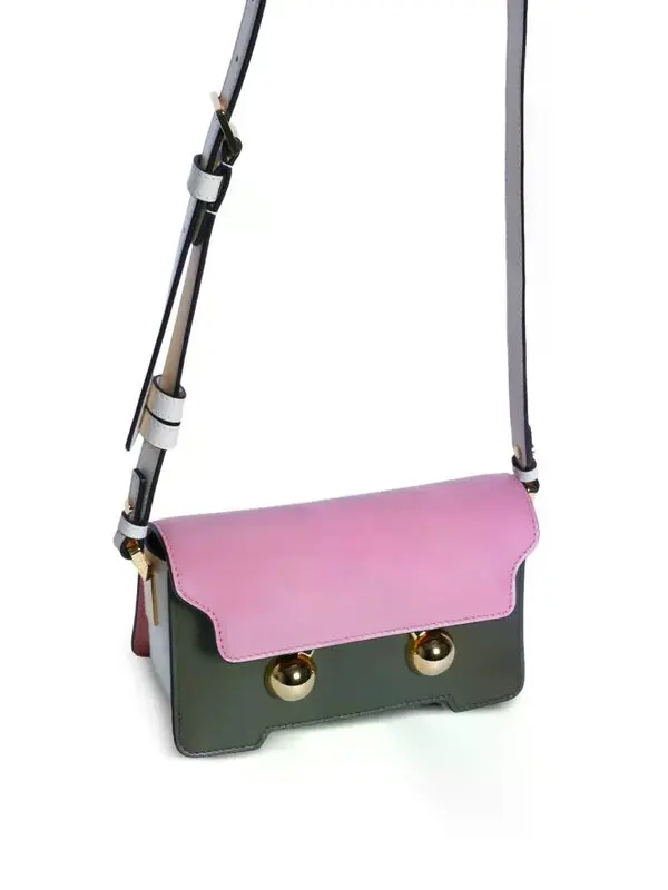 Marni Colourblock Turn-lock Crossbody Bag - Green