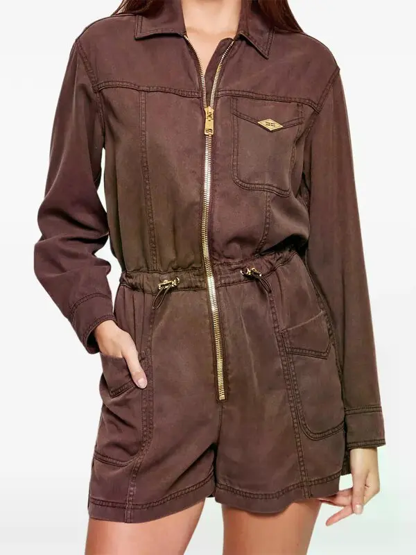 Elisabetta Franchi Denim Jumpsuit - Brown