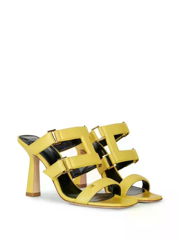 Elisabetta Franchi Leather Strap Sandals - Yellow