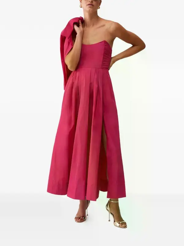 Liu Jo Long Taffeta Bustier Dress With Slit