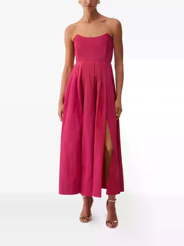 Liu Jo Long Taffeta Bustier Dress With Slit