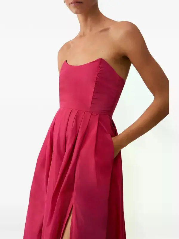 Liu Jo Long Taffeta Bustier Dress With Slit