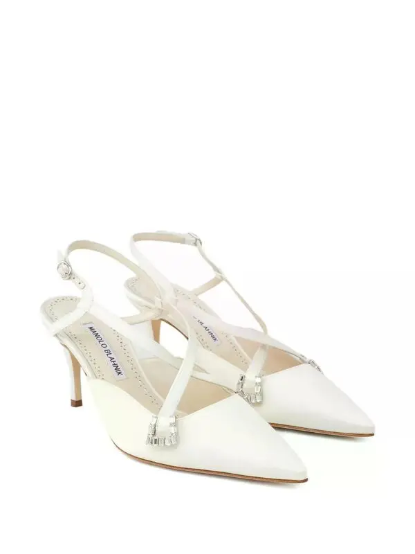 Manolo Blahnik Embellished Strap Pumps - Neutrals