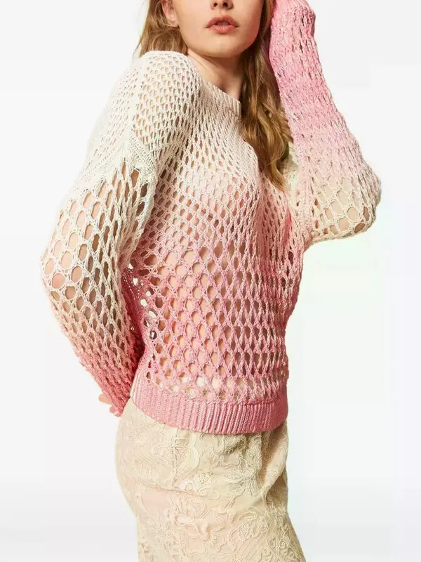TWINSET Openwork Gradual Print Jumper - Pink
