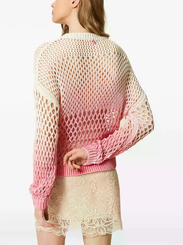 TWINSET Openwork Gradual Print Jumper - Pink
