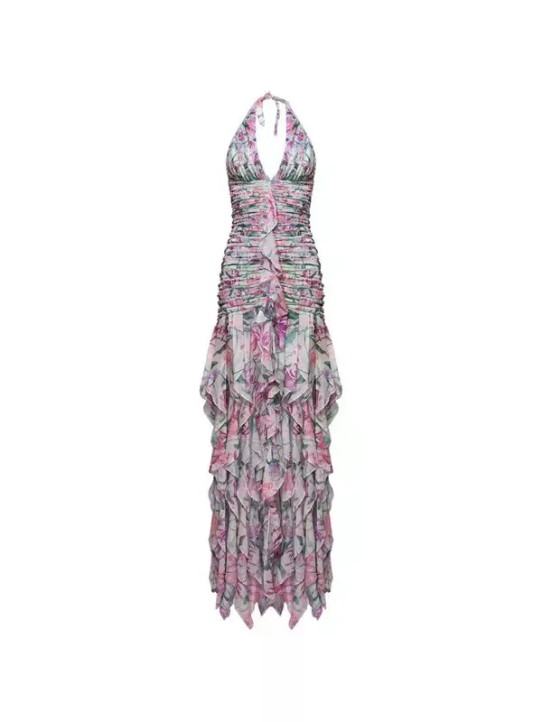 PatBO Floral-print Ruffled Gown