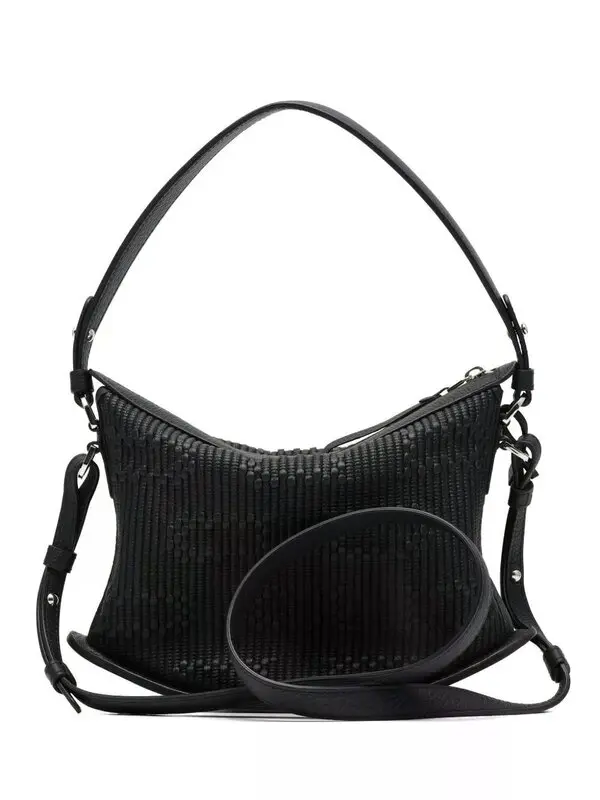 Delvaux Pin Swing Textured Shoulder Bag - Black