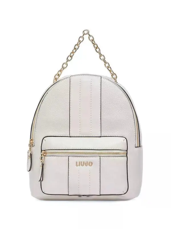 Liu Jo Grained Backpack With Chain Detail - Neutrals