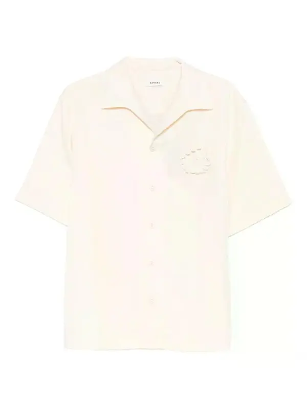 Sandro Loose-fit Floral Crochet Shirt