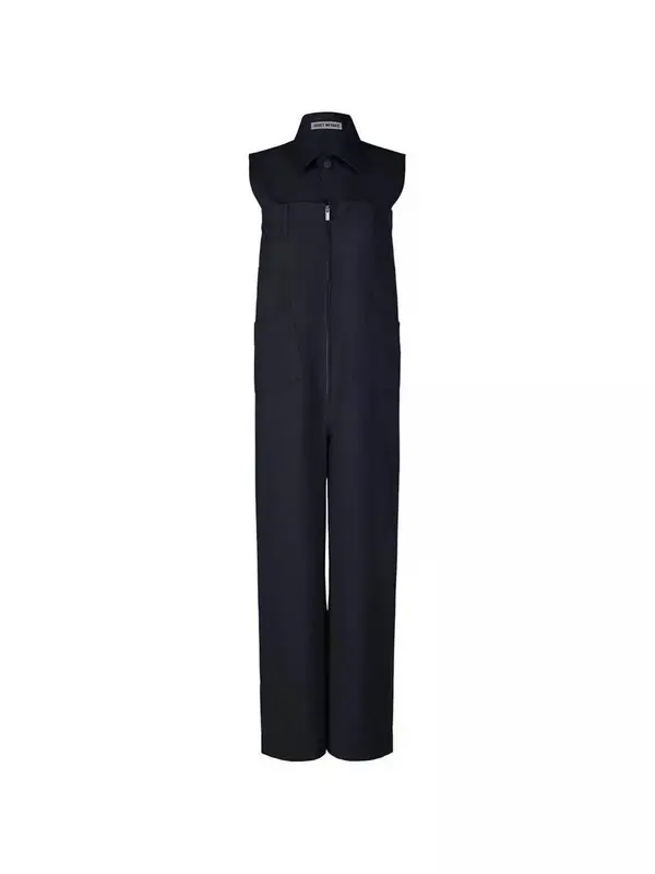 Issey Miyake Zip Sleeveless Jumpsuit - Black