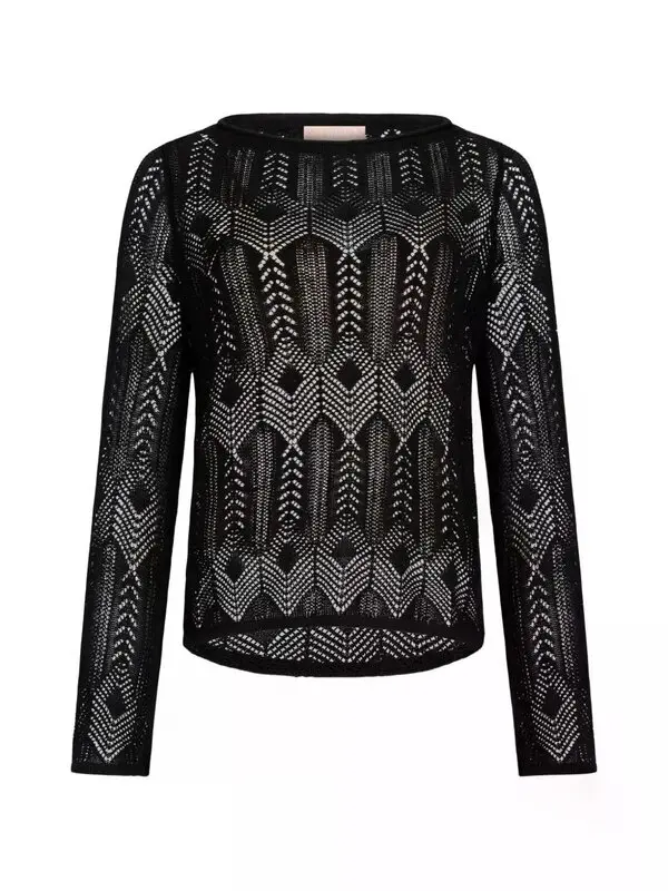 Liu Jo Openwork Crew-neck Sweater - Black