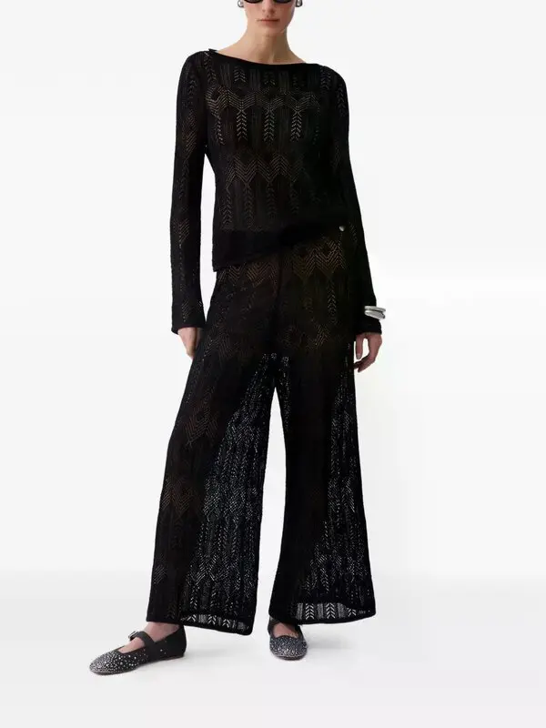 Liu Jo Openwork Crew-neck Sweater - Black