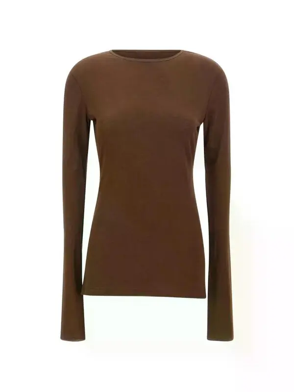 ENTIRE STUDIOS Sheer Long Sleeve Top - Brown
