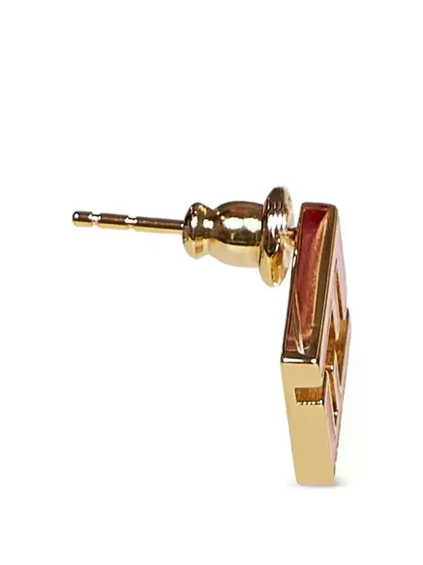 Fendi Ff Logo Stud Earrings - Gold