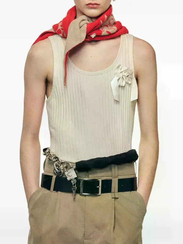 Simone Rocha Ribbon-detail Ribbed Knit Vest